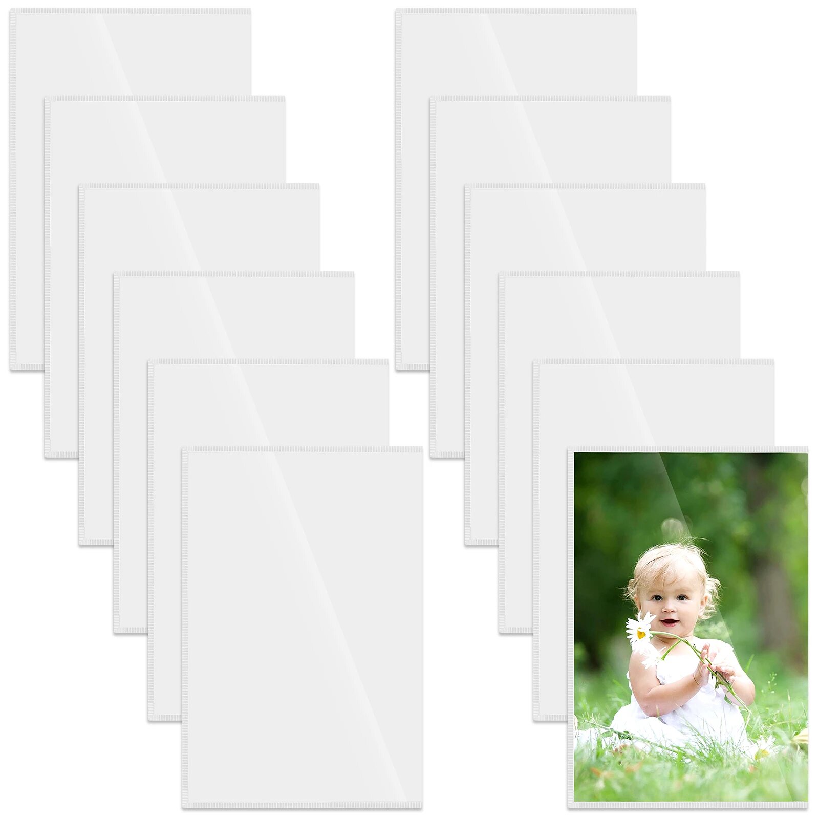 Магнитные фоторамки 4x6 дюймов белые ПВХ 12Pcs White