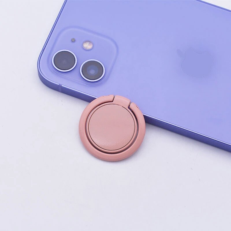 Ультратонкий круглый держатель для телефона на палец для iPhone Samsung, магнитный Pink