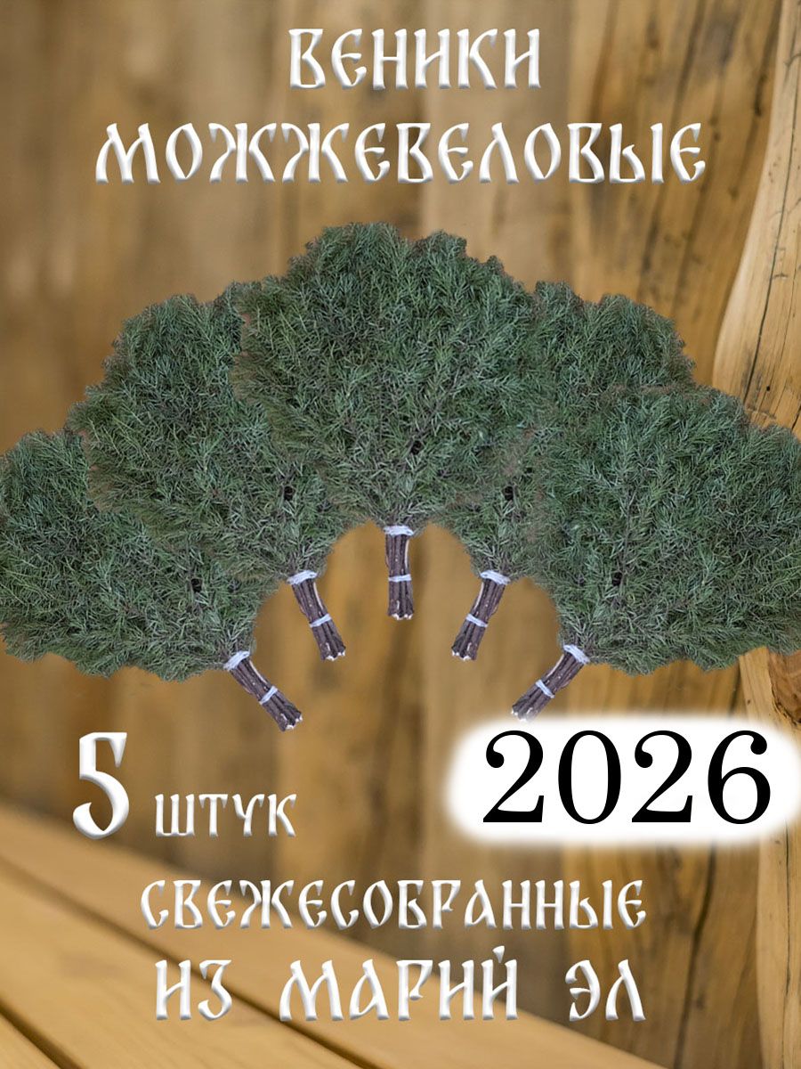 Береза Веник для бани Можжевеловый, 5 шт.