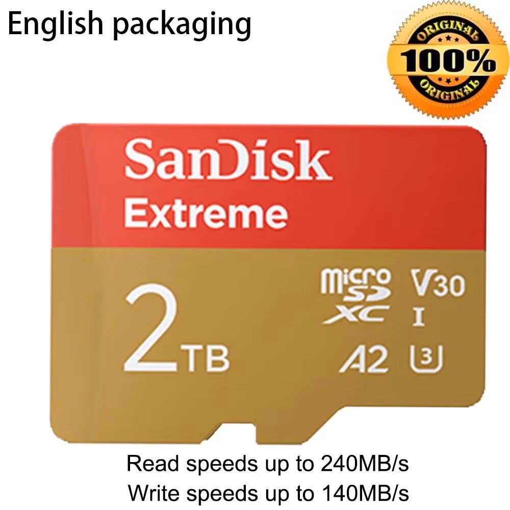 SanDisk Extreme 2TB Micro SDXC карта памяти UHS-I V30 A2