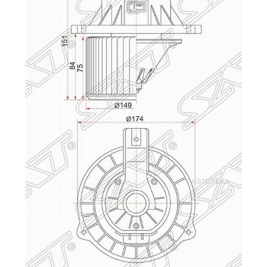 Мотор отопителя салона Hyundai Solaris 10-17 / Kia Rio 11-17 / Hyundai Accent 11 SAT ST971114L000