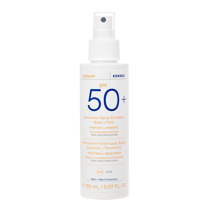 Средство солнцезащитное Korres Sunscreen Spray Emulsion Body Face SPF 50+ Защитный спрей для тела и лица 150 мл