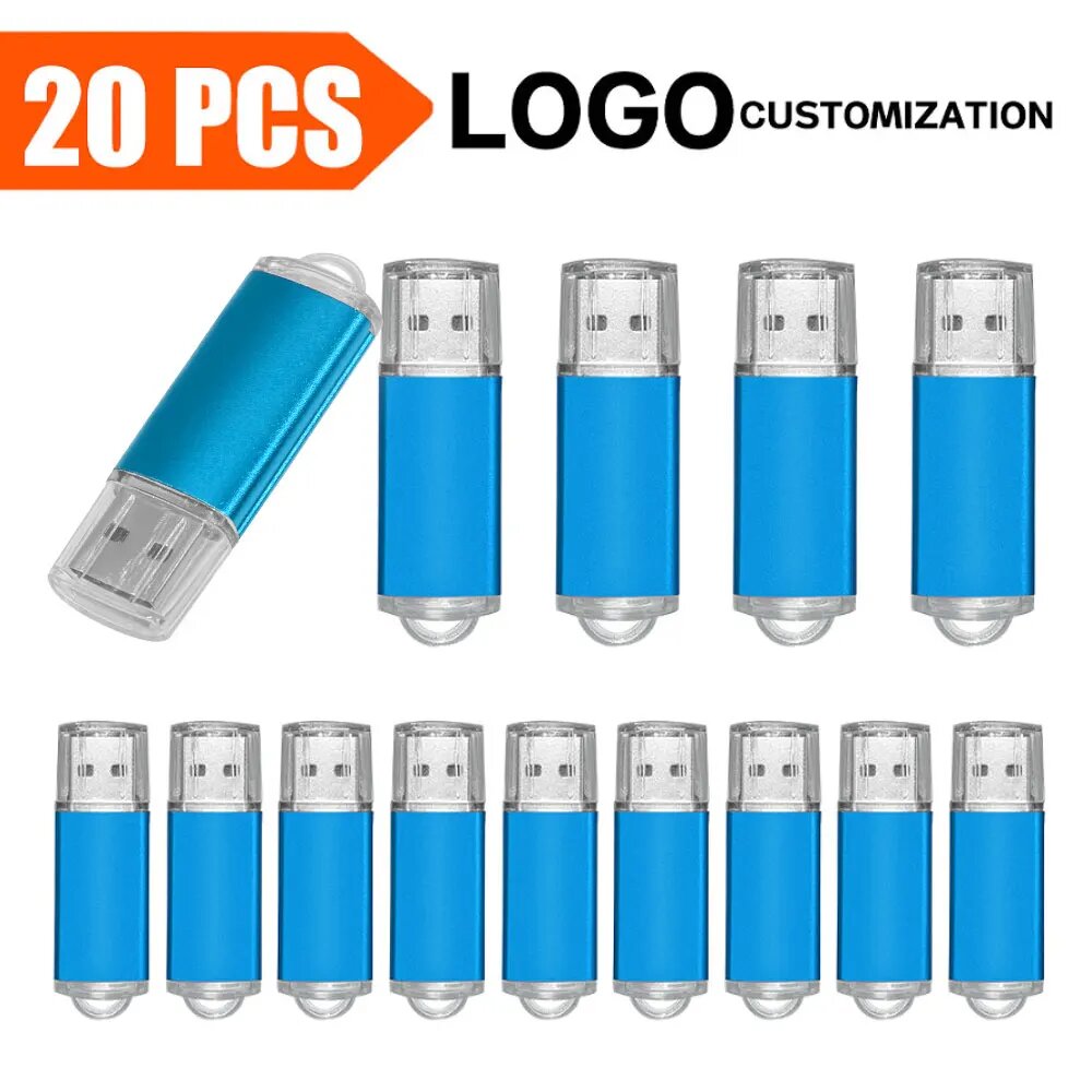 USB флешки oeny металлические 128 млн Blue 20 шт.