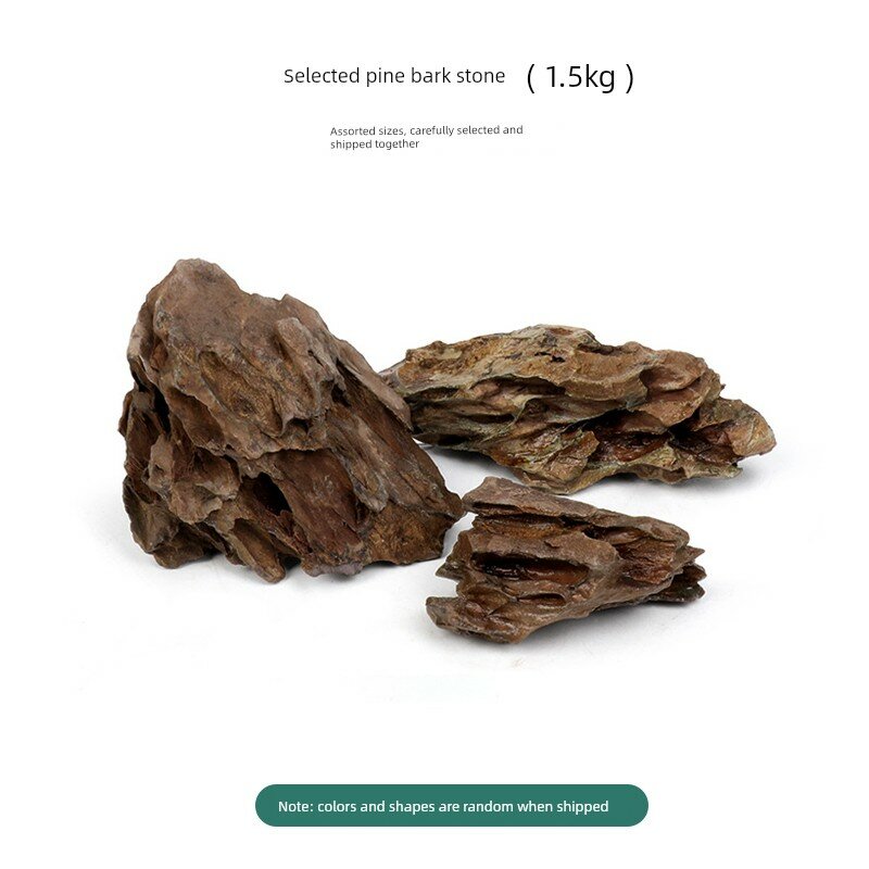 Натуральный камень из коры сосны для аквариумного декора, 1.5 кг крупной партии для рыбного аквариума, экологически
