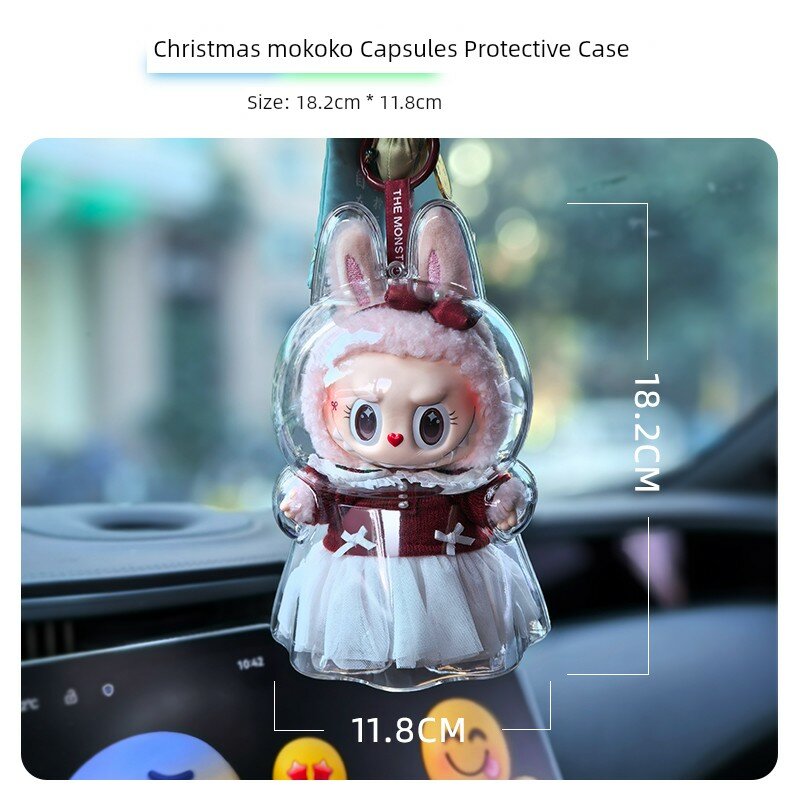 Защитный чехол для игрушек Labubu Christmas Mokoko, Акриловая защита, Подходит для поколений 1-3, полная защита с