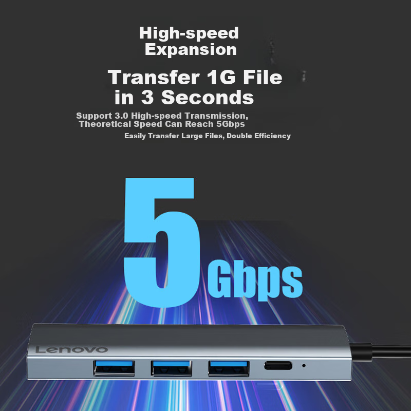 Lenovo Type-C расширительный док-станция 4K 60 Гц HDMI адаптер с быстрой зарядкой 65Вт для ноутбуков планшетов