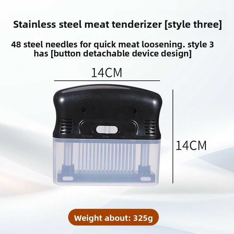 Lightweight stainless steel tenderizer with removable components for home cooking 14x14cm