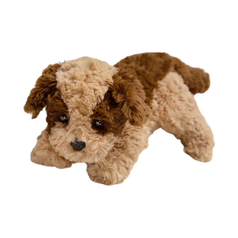 Плюшевая кукла унисекс PUDOWRABBIT Милый дизайн с питомцами-щенки, 32CM EU, Dark Coffee & Khaki & Lying Position Puppy