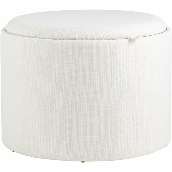 Пуф Stool Group с ящиком Хюгге L, рогожка белая