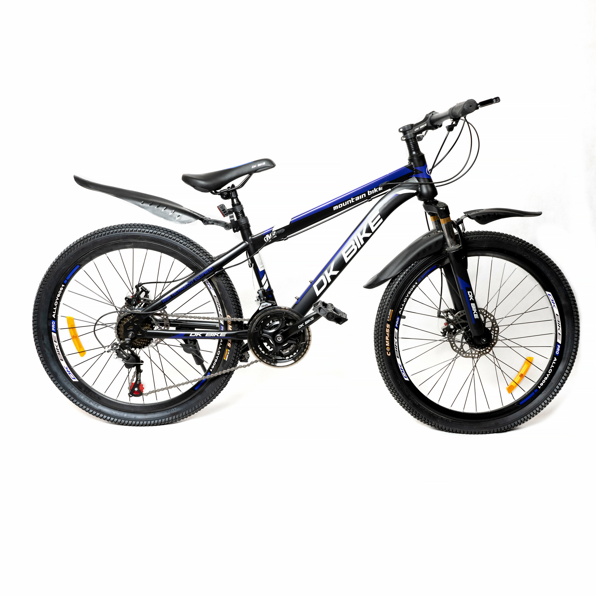 Велосипед DKBike DK24, 24", стальной, синий/черный, 21 скороcть
