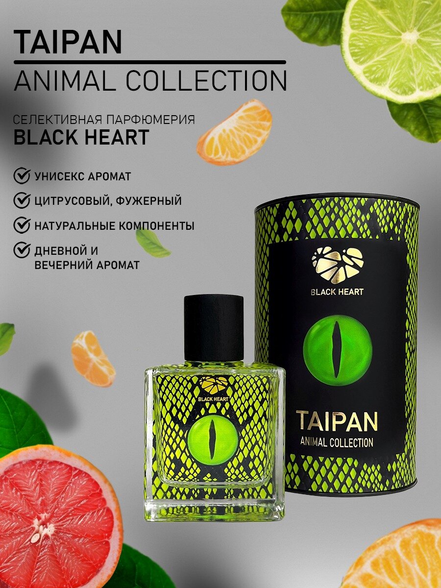 Духи Black Heart Taipan, люкс селективная парфюмерия, унисекс, 100 мл