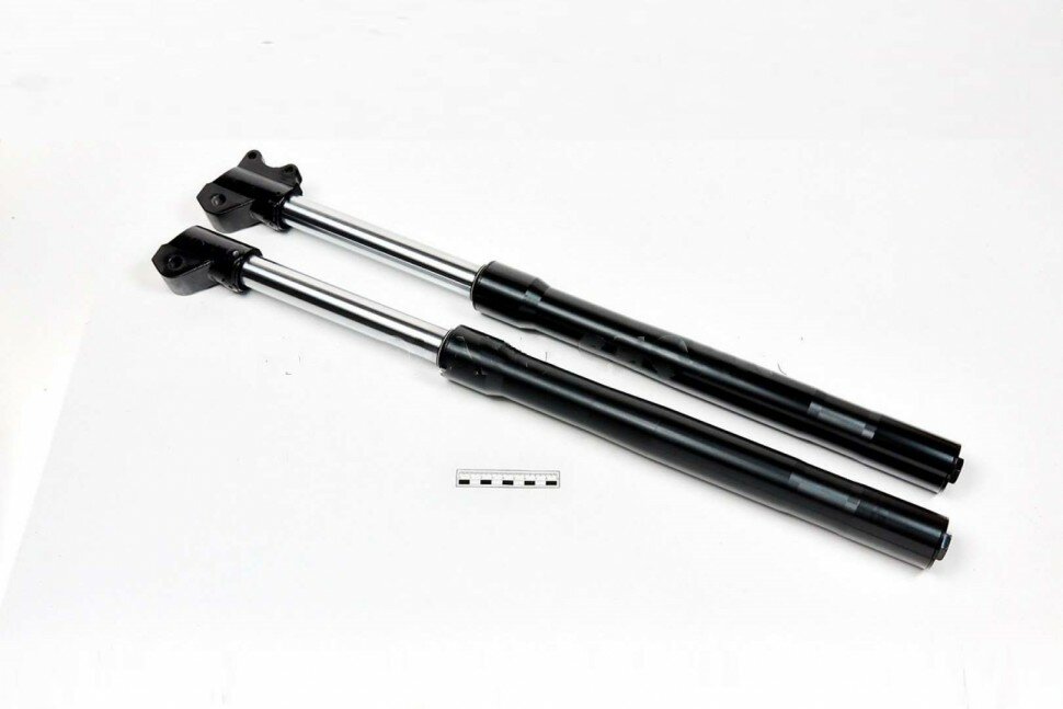 Амортизаторы передние (перья) для питбайка Irbis TTR-125 (d-48x48) L-750mm (ось 15мм) чёрные