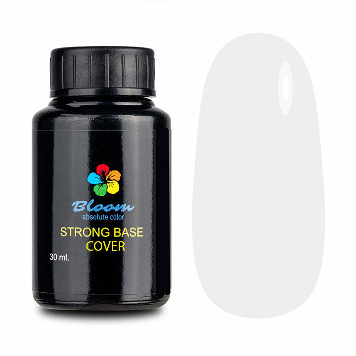 База Strong жесткая Milk 30 мл Bloom молочная камуфлирующая для гель лака геля