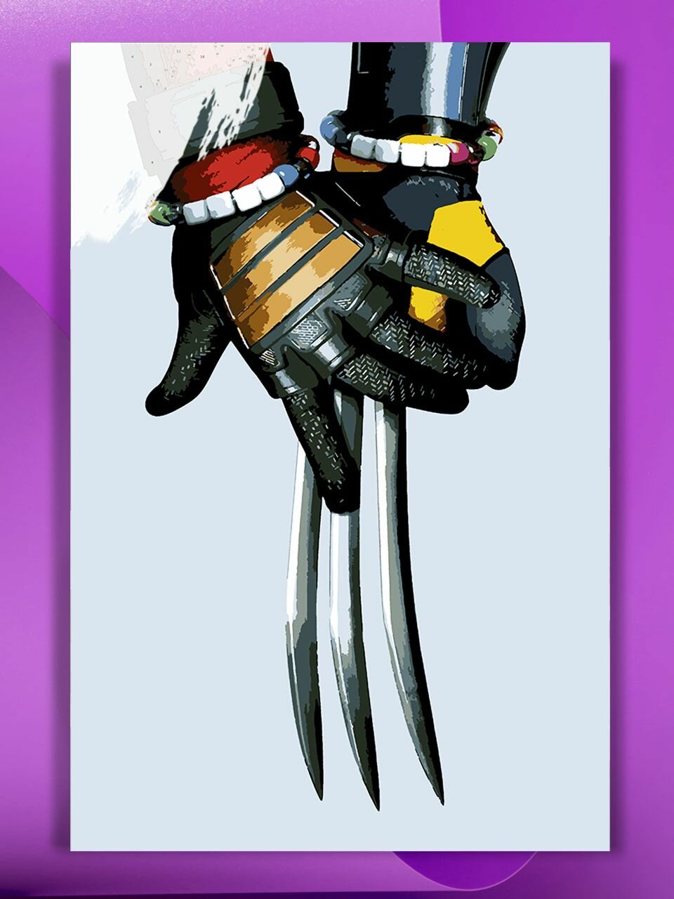 Картина по номерам на холсте Дэдпул и Росомаха Ручки, 40 х 60 см