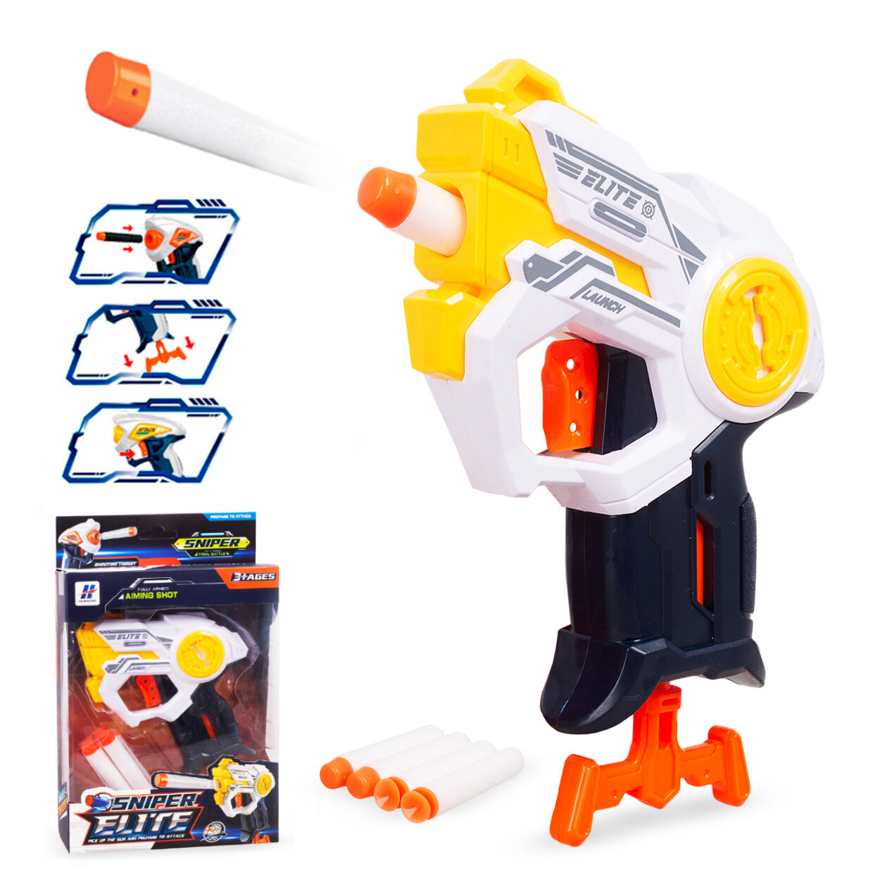 Бластер с мягкими пулями TONG DE (9005B-2) для детей от 3 лет