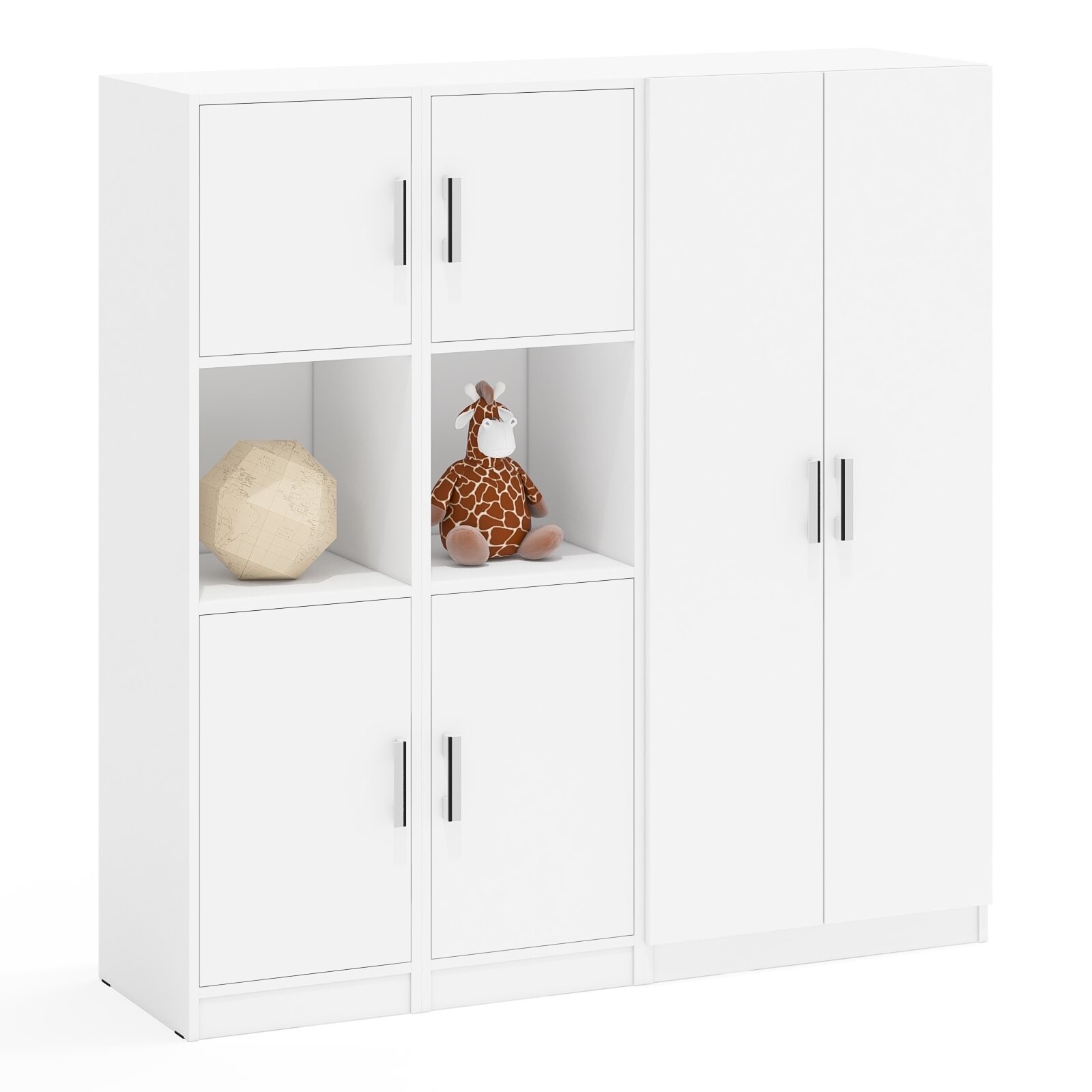 Набор мебели из шафов и пеналов Мебельный Двор СК-9 цвет белый шагрень, 156х45х160 см