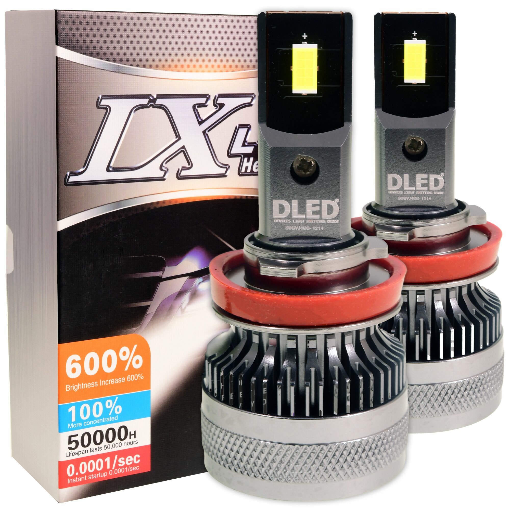 Автолампа светодиодная для грузовых автомобилей H11 (H8, H9, H16jp) PGJ9-1, PGJ19-2, PGJ19-3, PGJ19-5 DLED UG24 LX CSP 3570 6000K 24V 31W 6200Lm CanBus (2шт.)