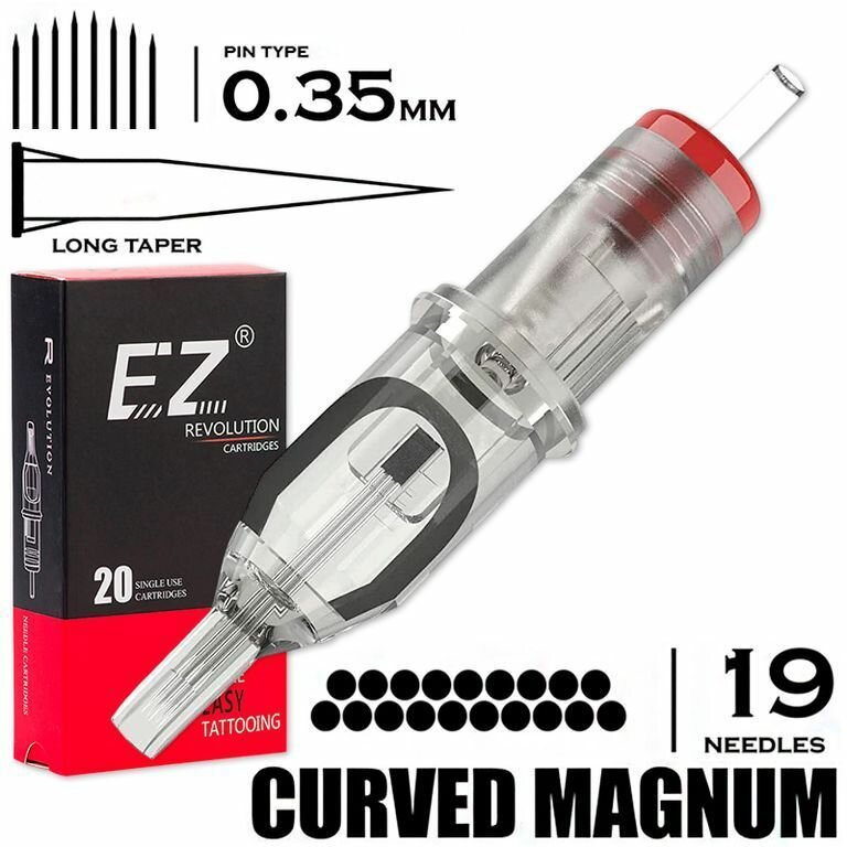 Тату картриджи Ez Revolution 35/1219 CMLT Curved Magnum (20 шт/уп)