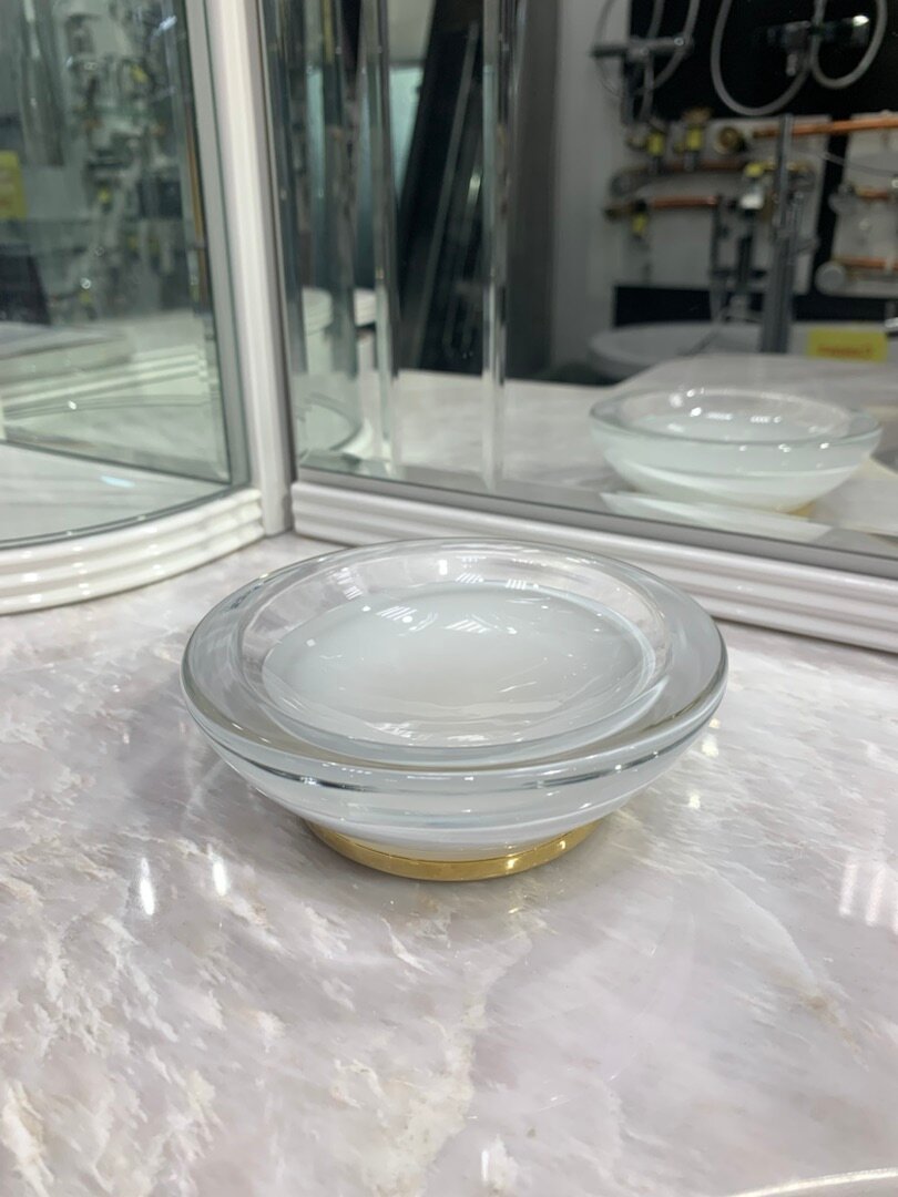 Мыльница настольная WINDISCH FASHION 92162BO белый/золото 130x45