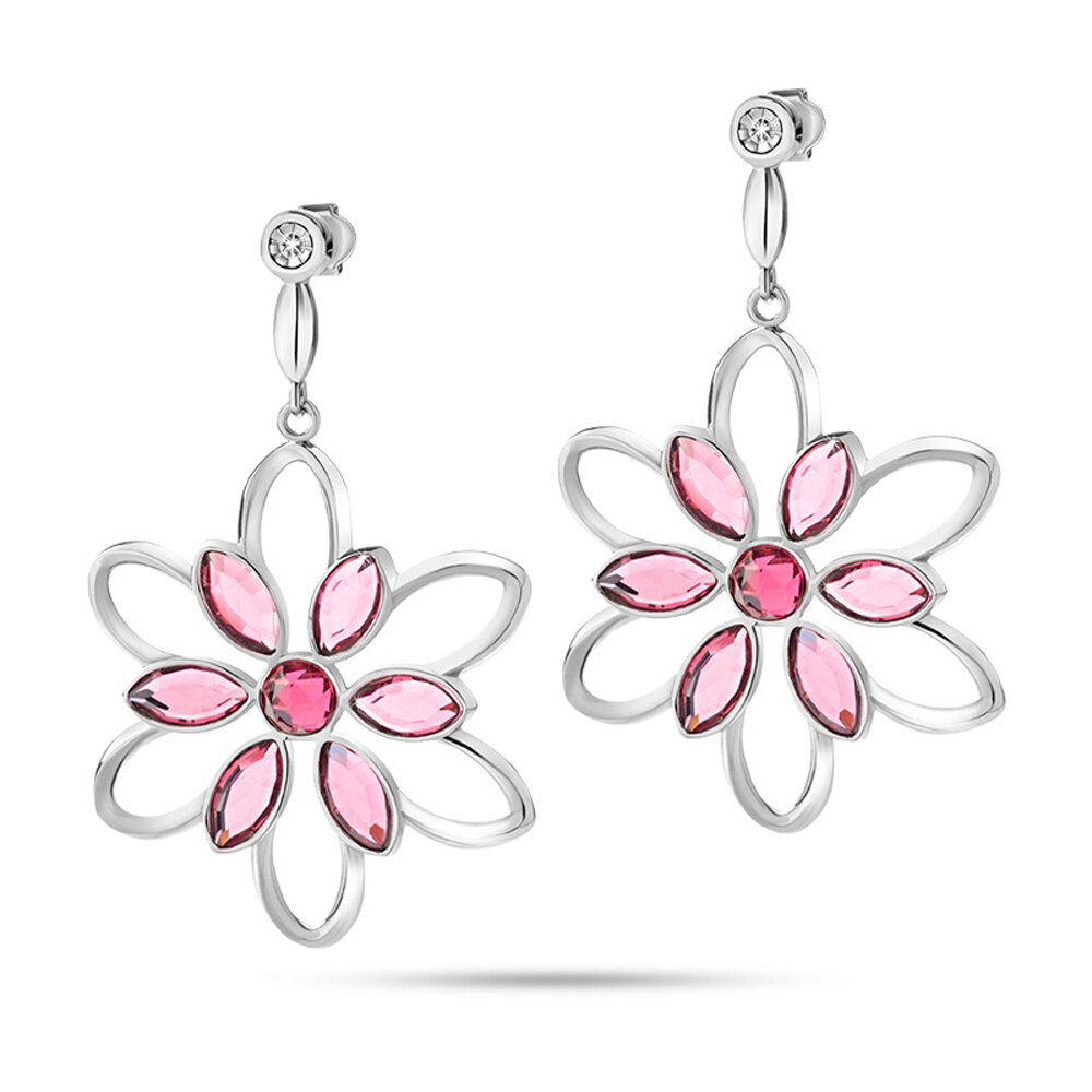 Серьги, сталь, родирование, бриллиант