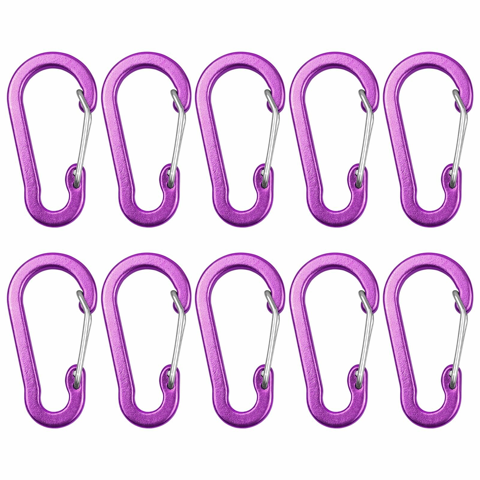 Мини-зажимы-карабины из алюминиевого сплава, 10 шт, D-образные кольца, брелок-карабин для кемпинга, пешего туризма, рыбалки, альпинизма