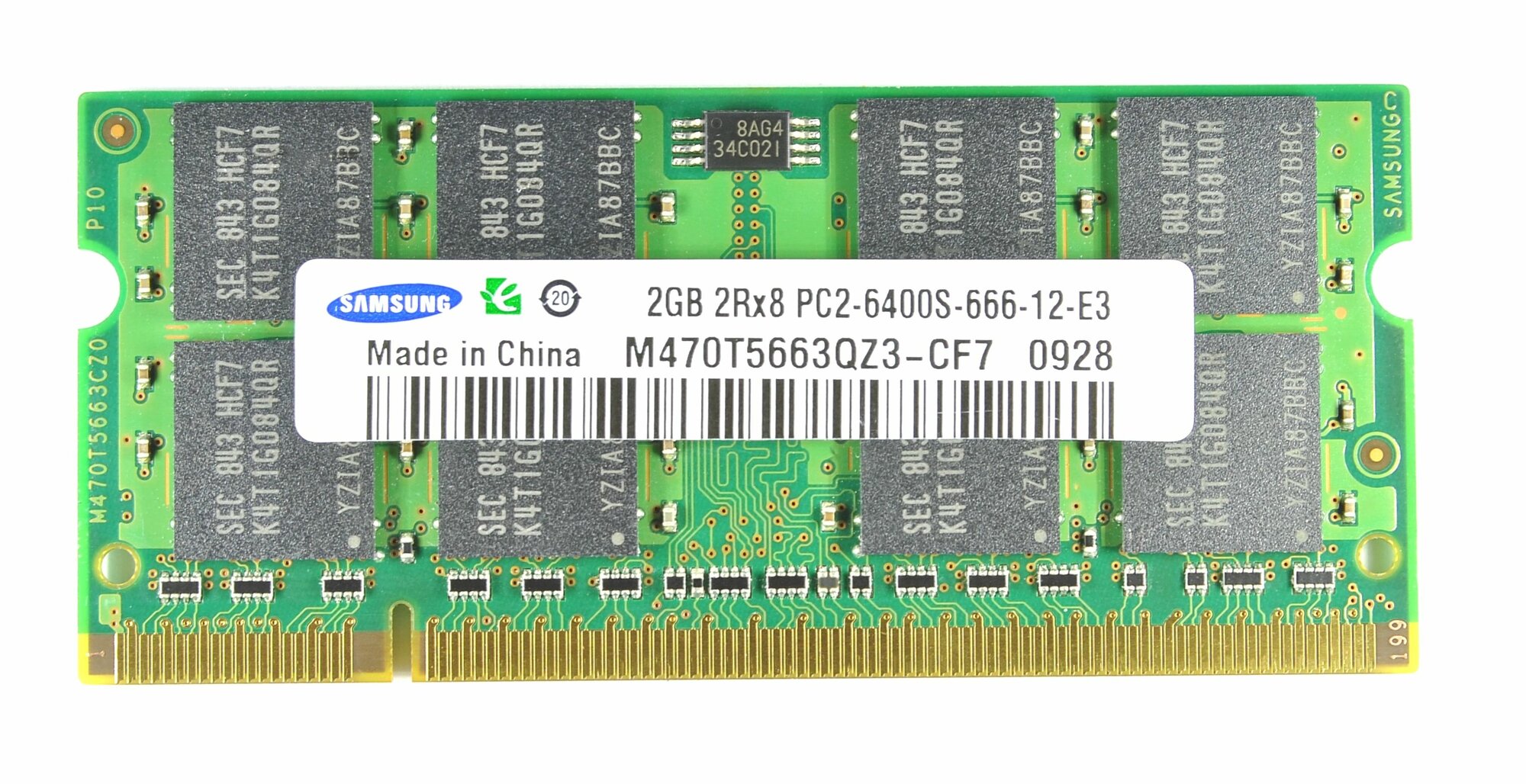 Оперативная память для ноутбука Samsung 2GB DDR2 PC2-6400s 800MHz SO-DIMM