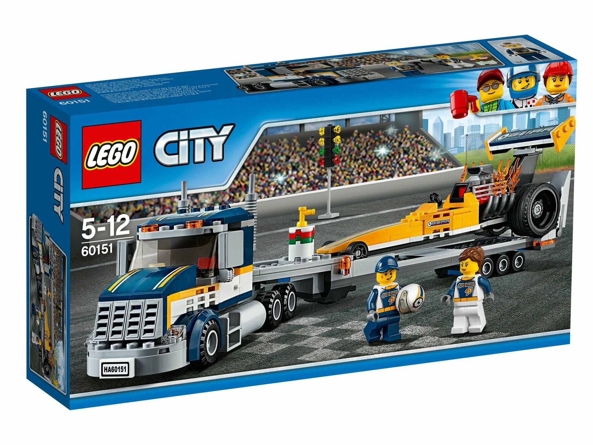Конструктор LEGO City 60151 Dragster Transporter (Грузовик для перевозки драгстера)
