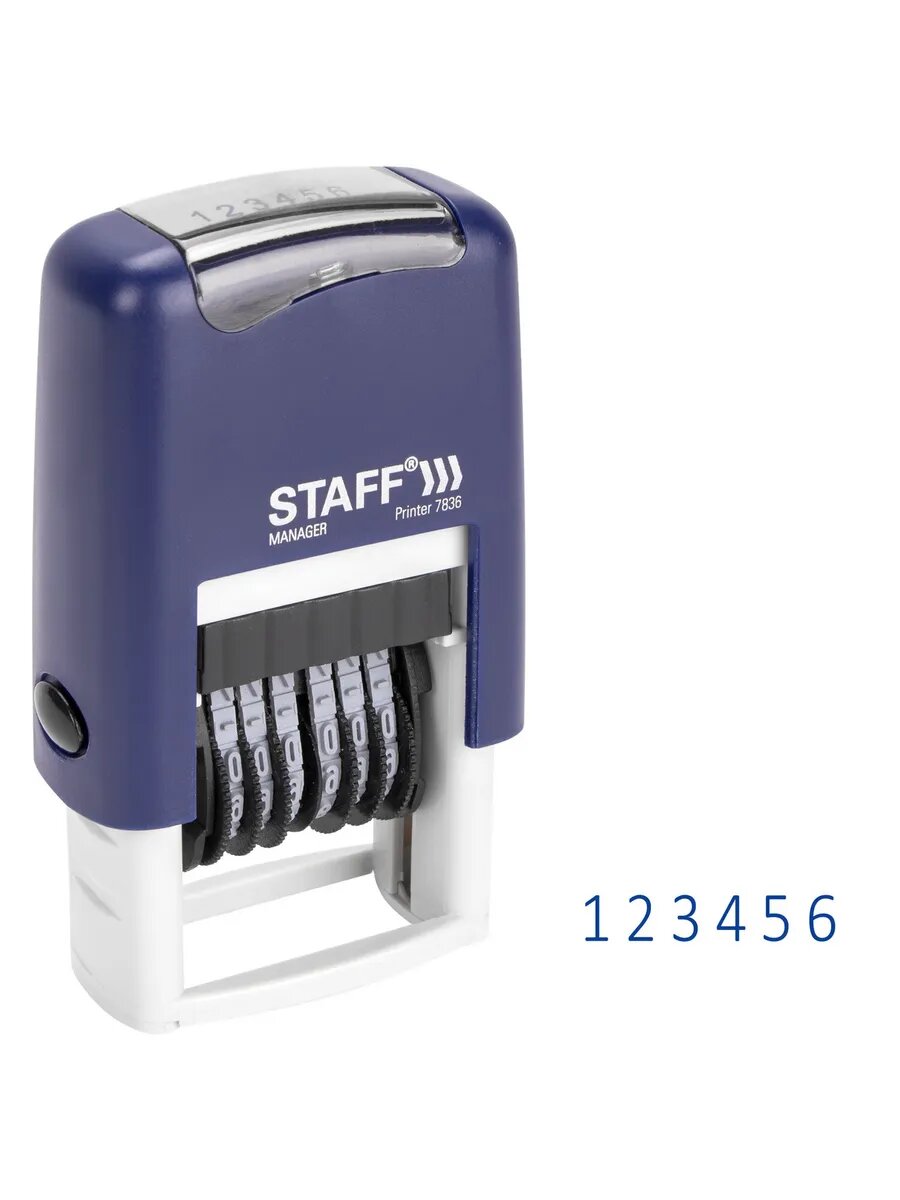 Нумератор 6-разрядный, оттиск 22х4 мм, синий