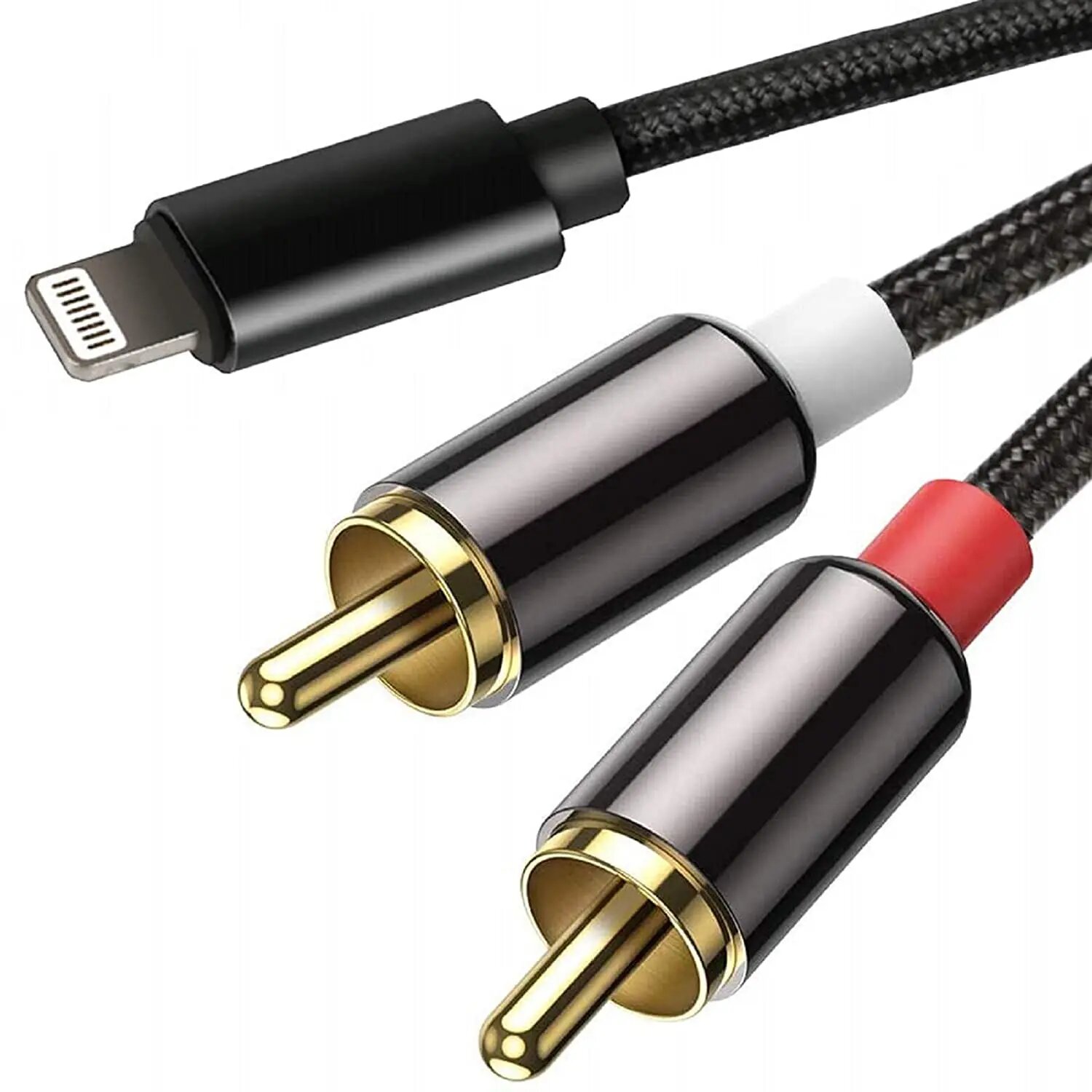 Кабель Lightning/RCA для iPhone, iPad, стерео Y-разветвитель, аудио Aux кабель, шнур, адаптер, совместимый с iPhone 13/12/11/XS/XR/X