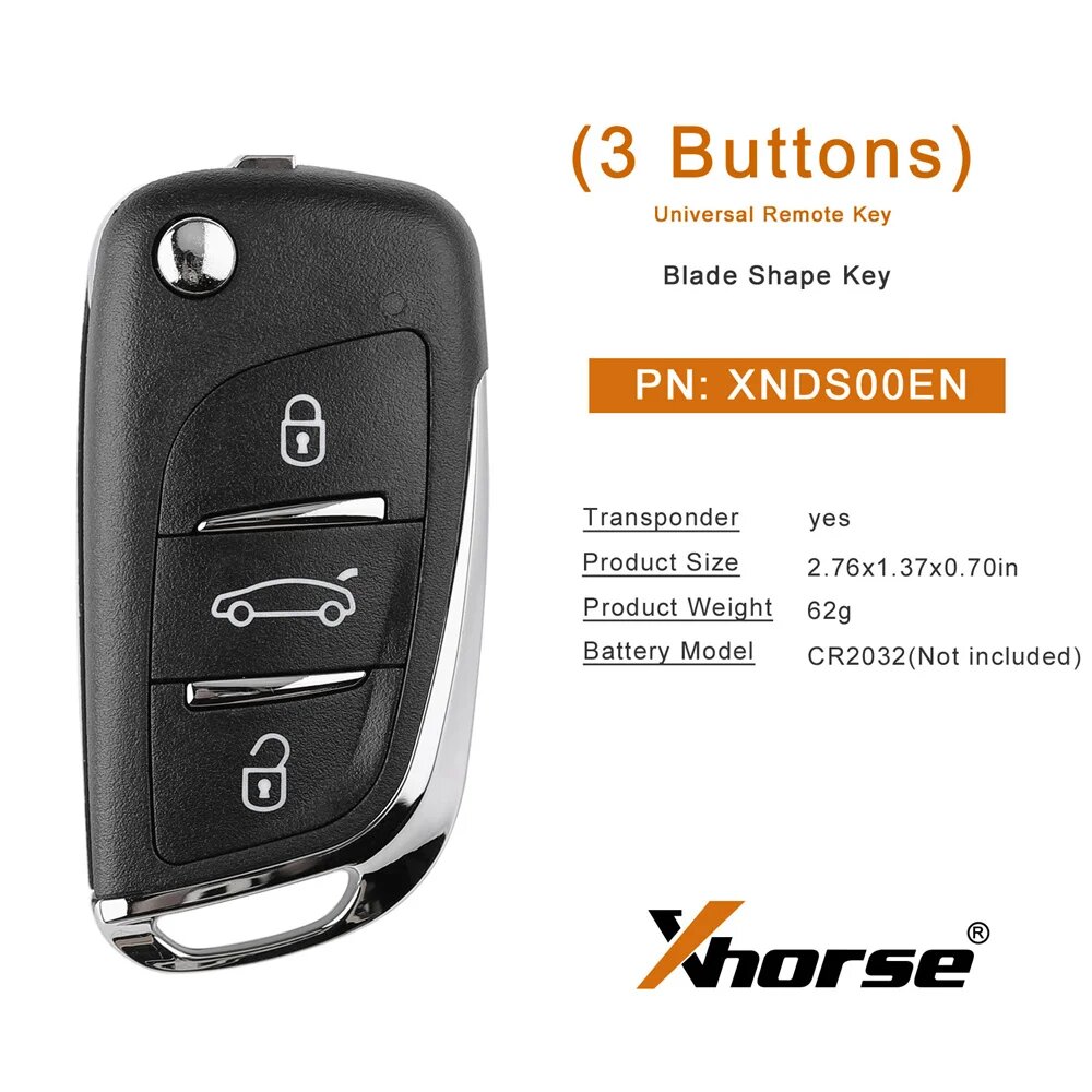 Универсальный ключ Xhorse 3 кнопки, PN: XNDS00EN