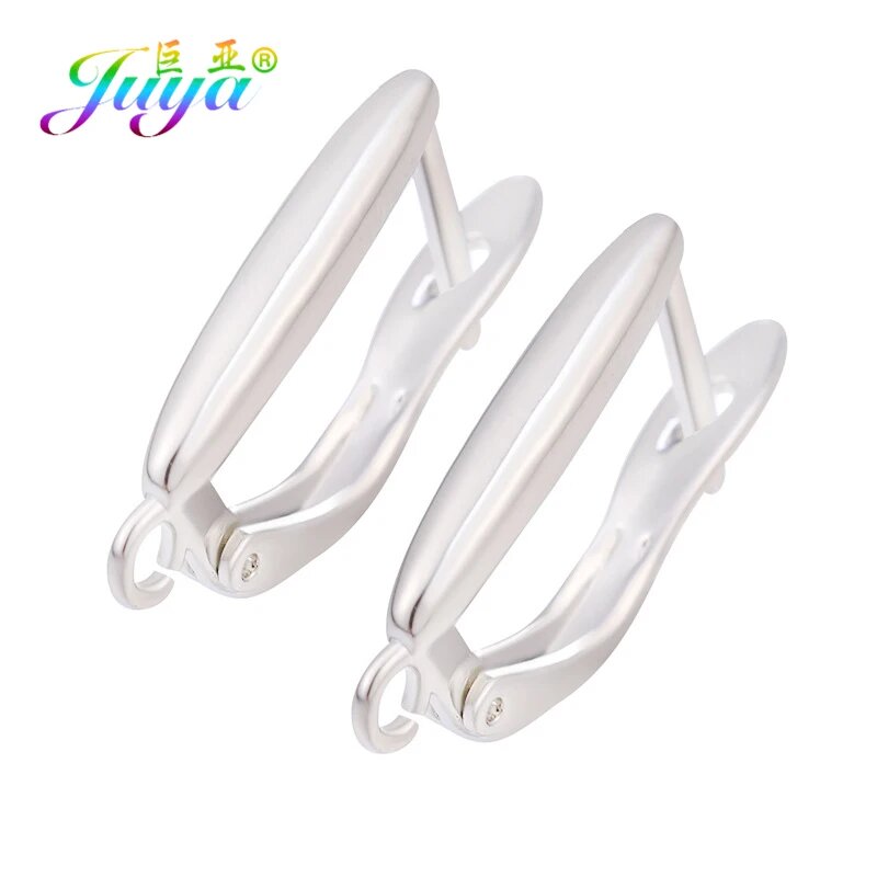 Комплект застежек для сережек Juya из меди Белый, 2 Pairs-4 Pieces, White Gold
