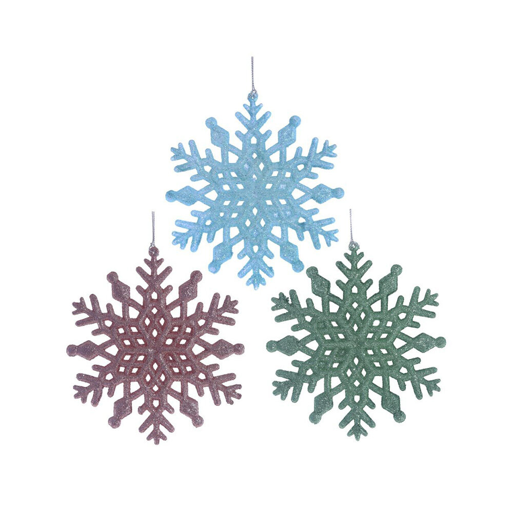 Снежинка декоративное новогоднее украшение 14х0.5х14 см в ассортименте 754788-KP14