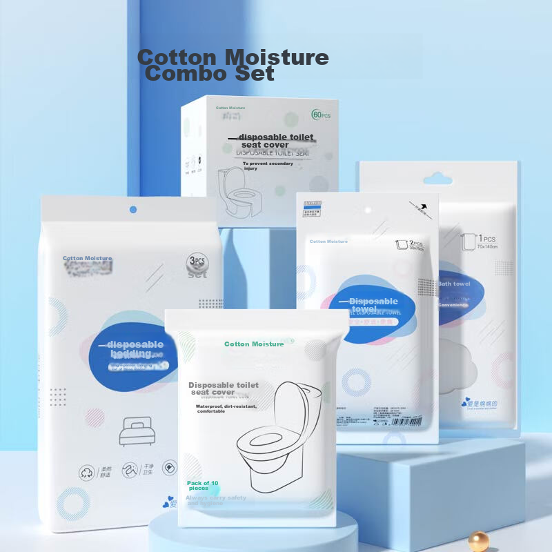 Mianzhirun Travel Disposable Bath Towel, Toilet Seat Cover, Bedding Set, Portable Hygiene Barrier, Hotel Travel 2-3 Day Kit