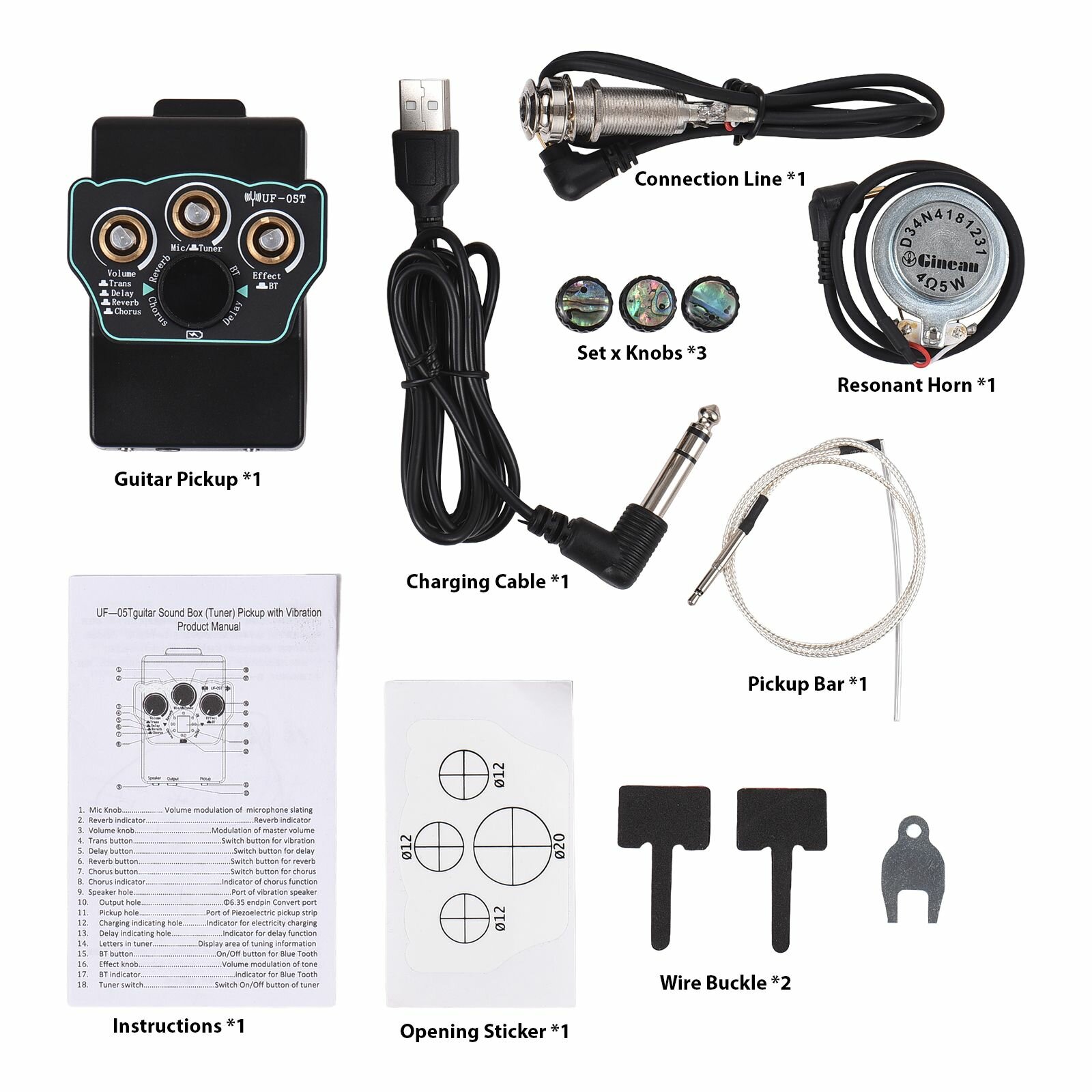 Классический гитарный звукосниматель, 3-полосный эквалайзер BT, резонансный вибрационный звукосниматель, аксессуары для акустических деревянных инструментов с эквалайзером для гитары