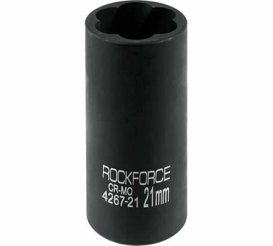 Головка ROCKFORCE, ударная, двухсторонняя, 6-гранная, 1/2", 21 мм