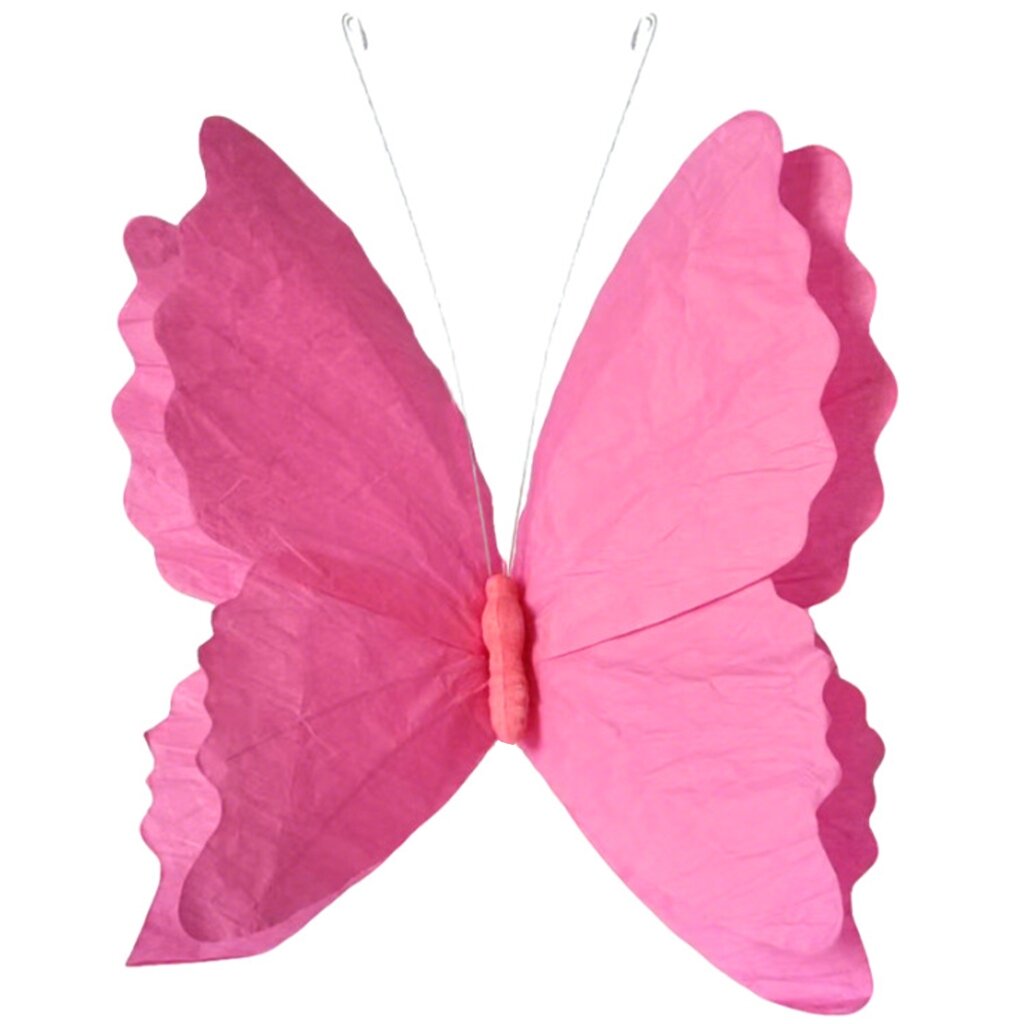 Подвеска-украшение в виде объемной бумажной бабочки-розовый