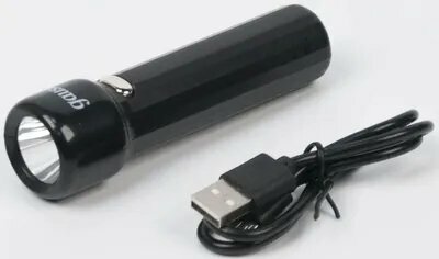 Фонарь ручной Gauss GFL202 черный 1Вт лам: светодиод. (GF202)