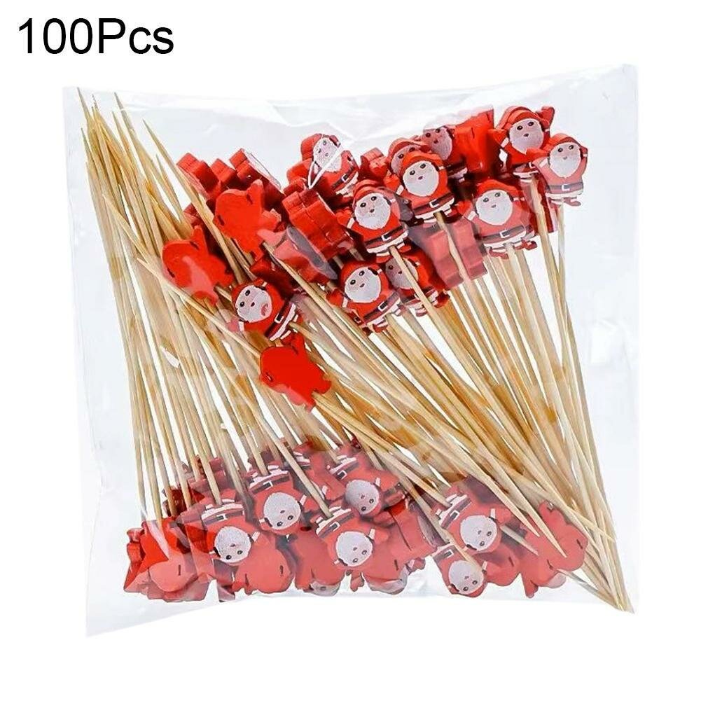 100 шт рождественских фруктовых палочек