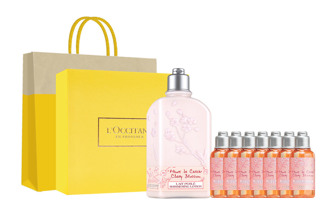 Набор для ухода за телом унисекс LOCCITANE Cherry Blossom, 250ml+35ml*6
