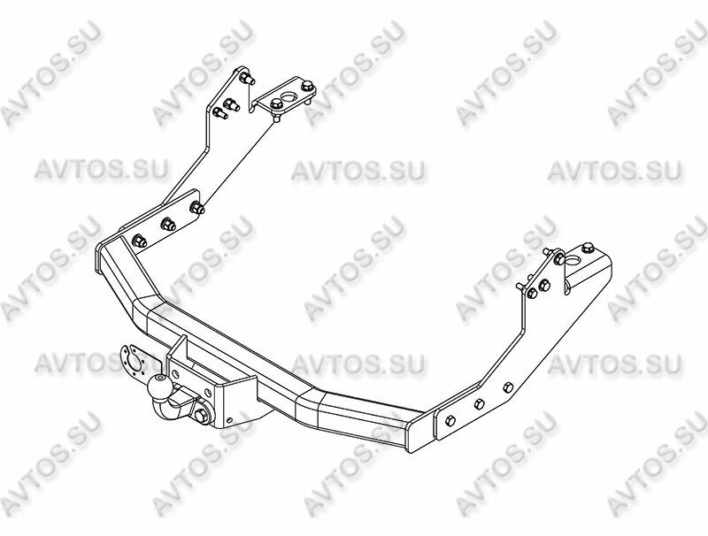 Фаркоп AvtoS для ГАЗ NEXT (цельнометаллический фургон) (2016-) с универсальной электрикой и сертификатом в комплекте, арт.(GAZ-14+electr)