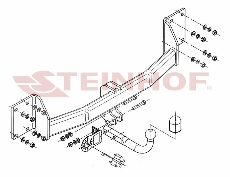 Фаркоп на BMW X6 E71 2008-2014 (паспорт и сертификат в комплекте)(без электрики) Steinhof. B-062