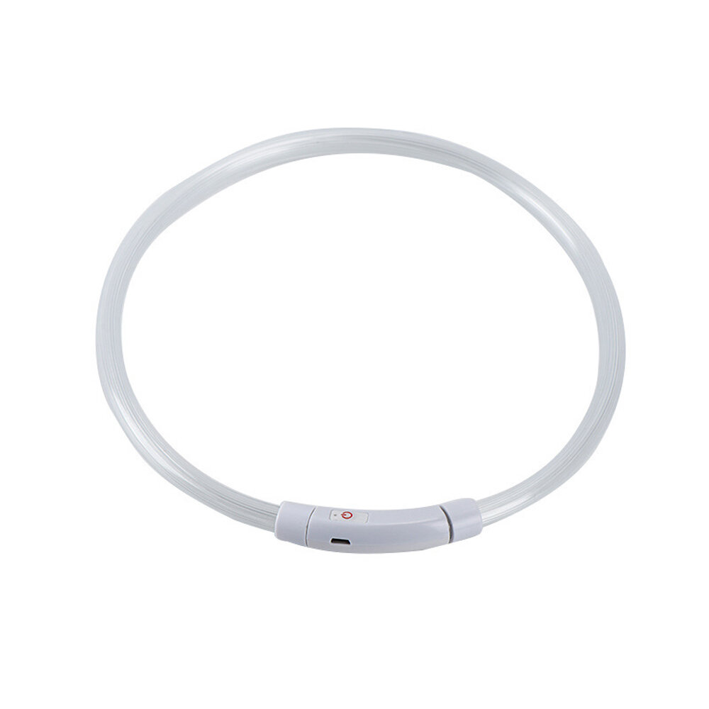 Шлейка для собак с LED, заряжаемая через USB, светящаяся ошейник, материал PVC, для крупных, средних и мелких собак, цвет: красный, желтый, зеленый, синий, белый, розовый, оранжевый (по выбору), размер M: 35см (13.78дюйма), в комплект входят: 1 шлейка
