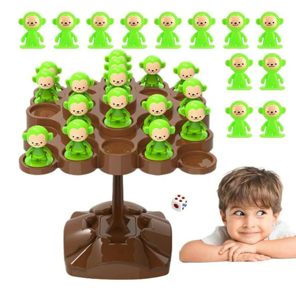 Balancing Tree, Набор для игры с подсчетом, Educational Counting Board Game Toy for Kids, 50 астронавтов, балансирующее дерево, кубик, штрафной диск, сумка для хранения, размер 167 x 114 мм, для детей от 3 лет, высококачественные материалы, семейная игра,