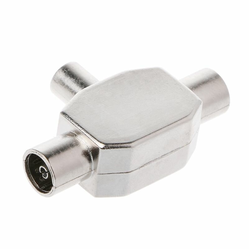 2-полосный для T Splitter1x Male to x Female Металлический коаксиальный коаксиальный адаптер для ТВ-антенны