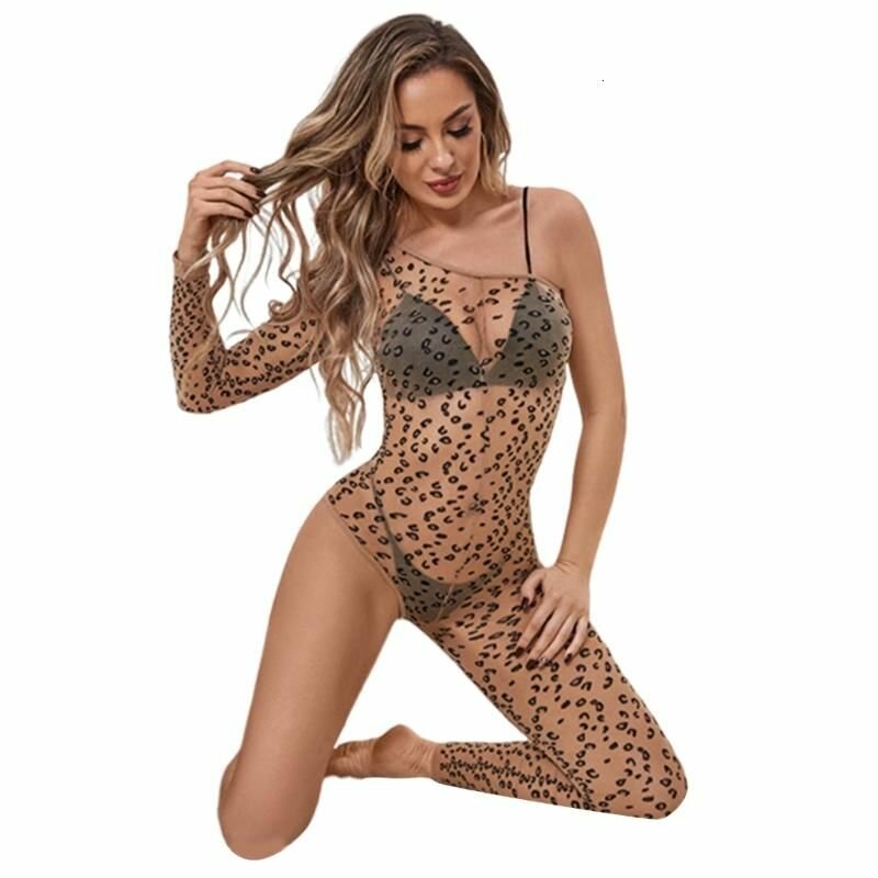 Цельнокроеные чулки с леопардовым принтом -леопардовый принт в тон коже