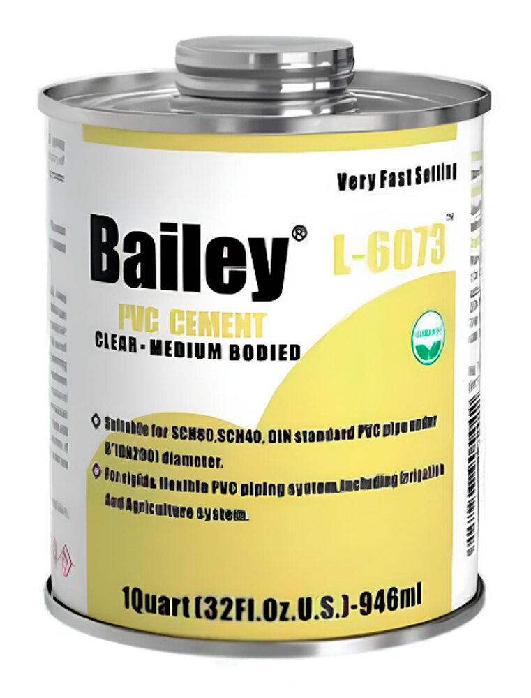 Клей Bailey L-6073, для ПВХ, для труб, с кисточкой, 946мл, бесцветный