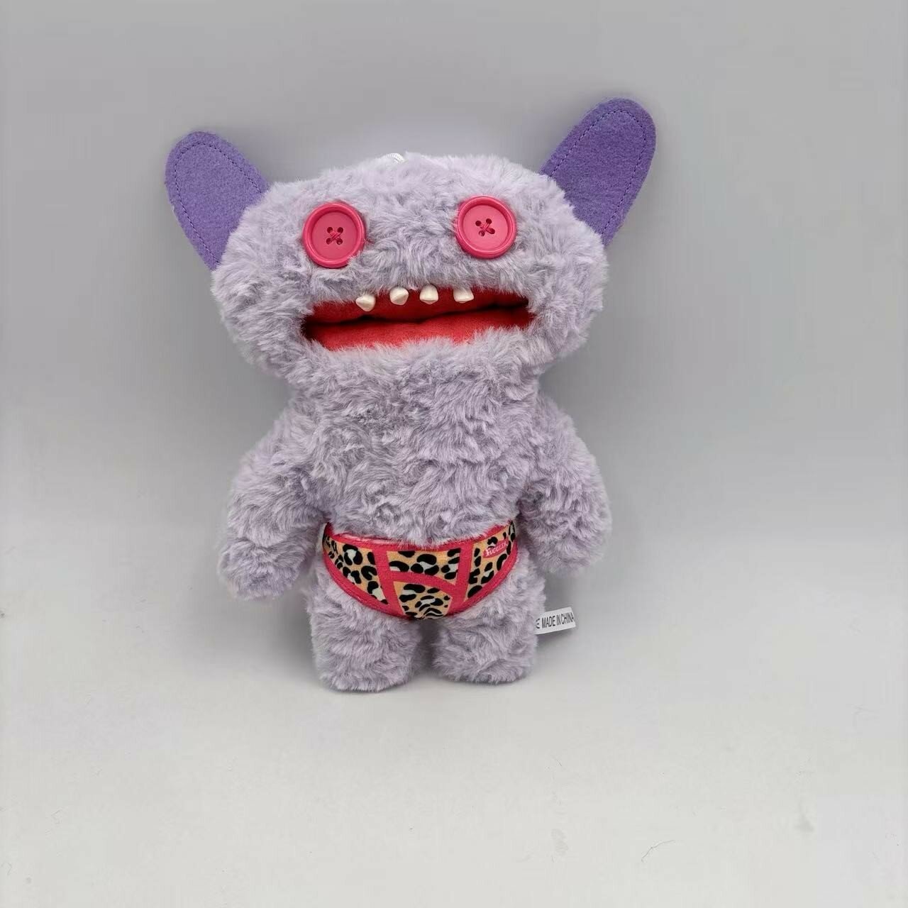 Фугглер, подающий надежды монстр с зубами, уродливый милый монстр с большими зубами, 22 см, фиолетовый монстр с розовыми глазами