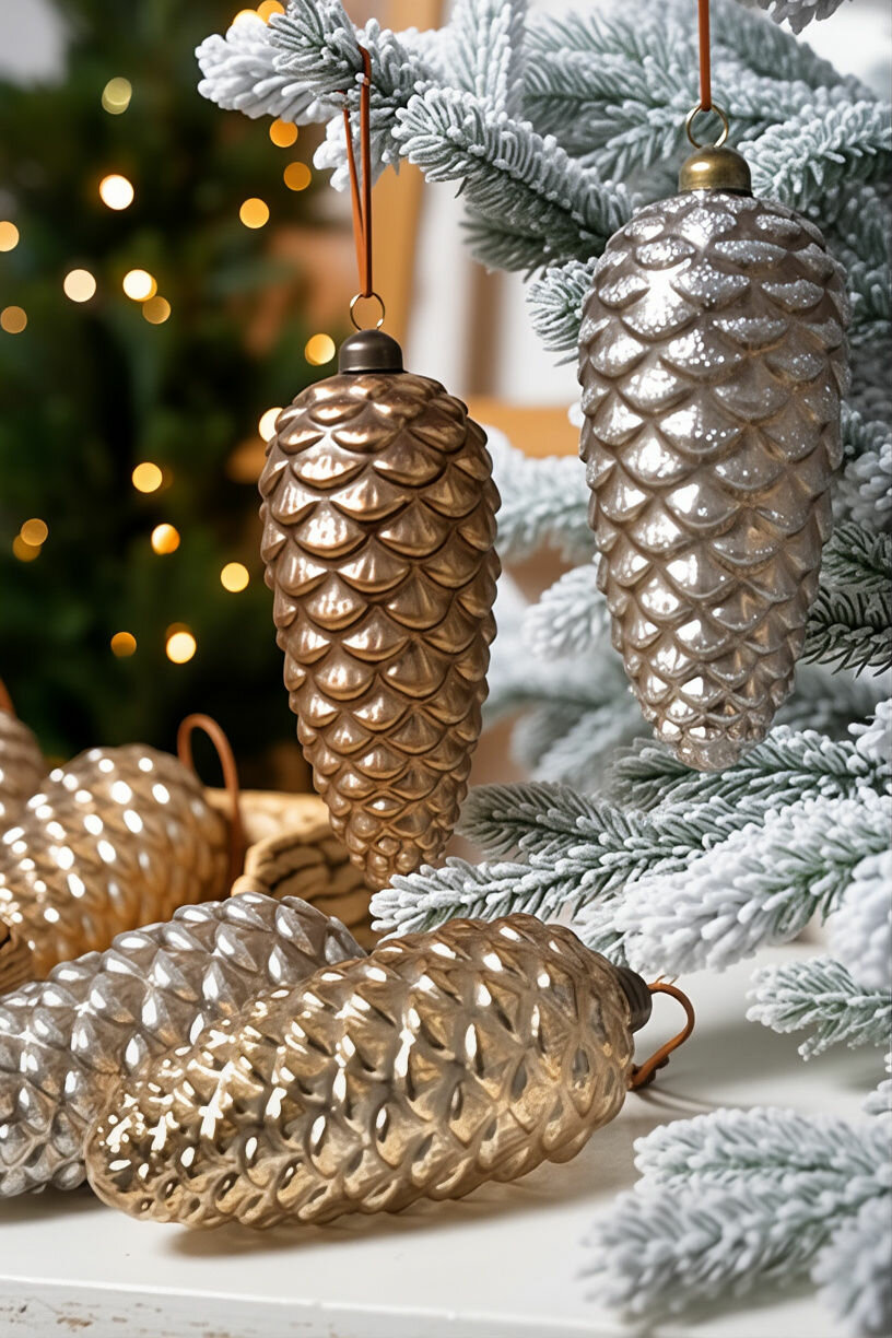 Набор стеклянных украшений шишки антадэ, 15 см, 12 шт, Винтер Деко (Winter Deco) 19039-23042-набор