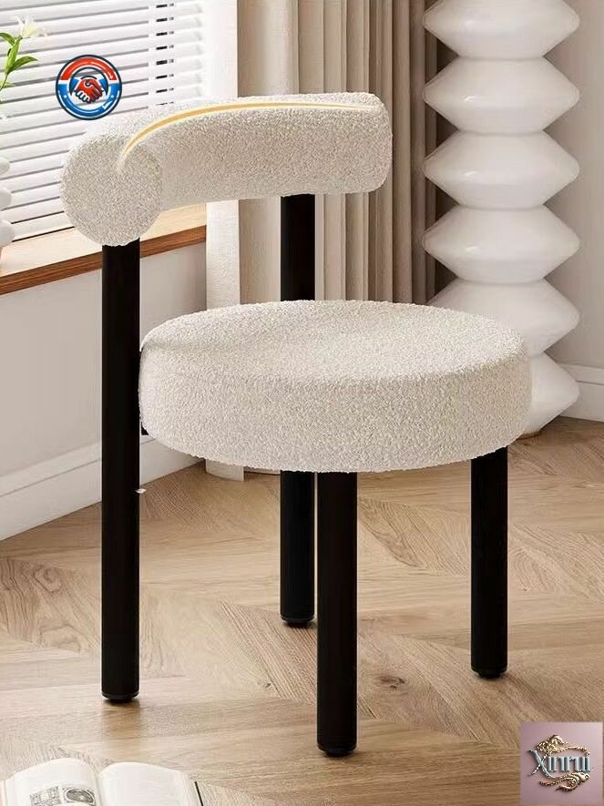 Кресло-комод для макияжа и туалетного столика, роскошное мягкое кресло с изогнутой спинкой 49x13x68cm элегантность и комфорт для бьюти-уголка