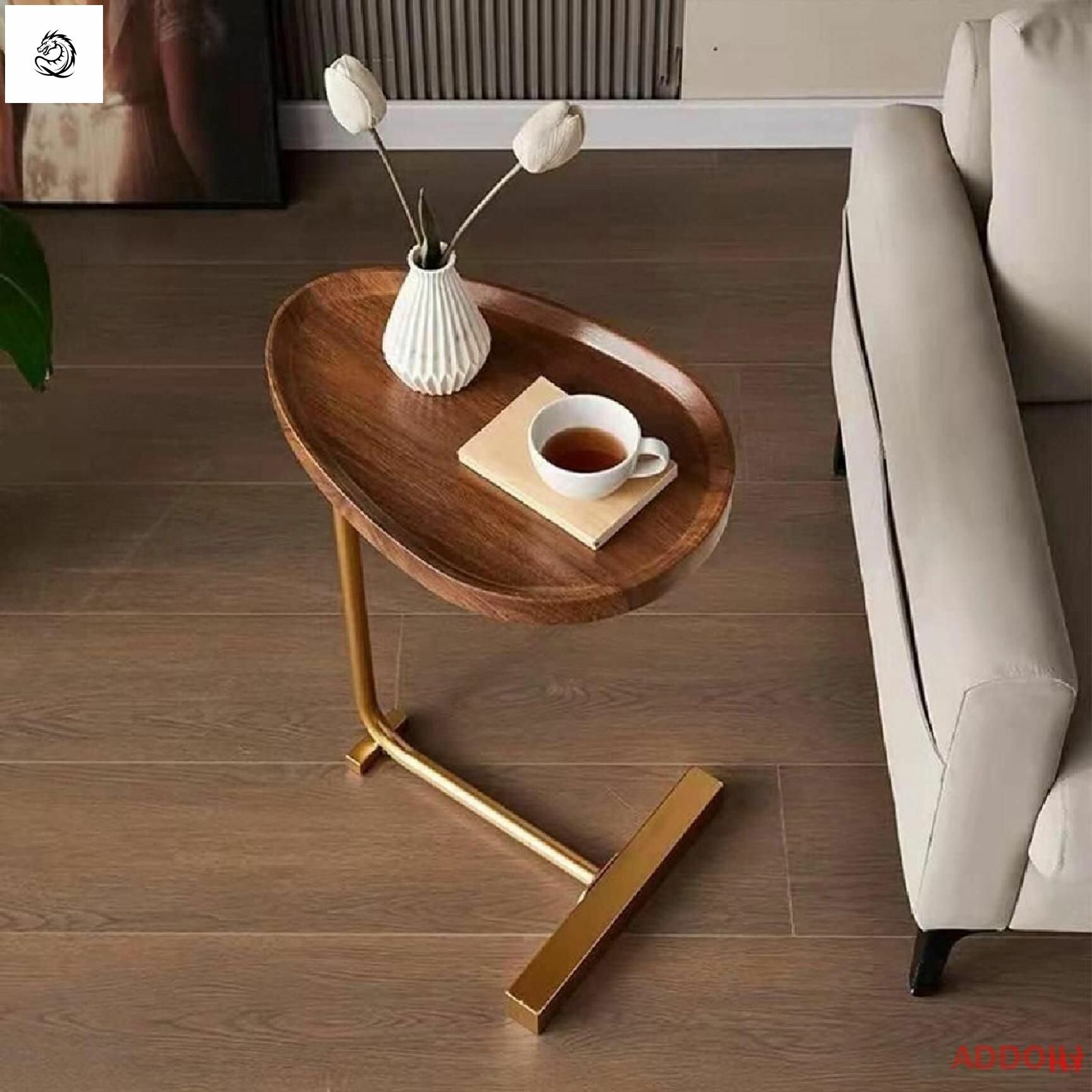 Прикроватная тумба с С-образной конструкцией и металлическим каркасом